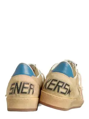 GOLDEN GOOSE Ball Star Suede Sneakers With Contrast Leather Star And Heel Tab - Neutrals