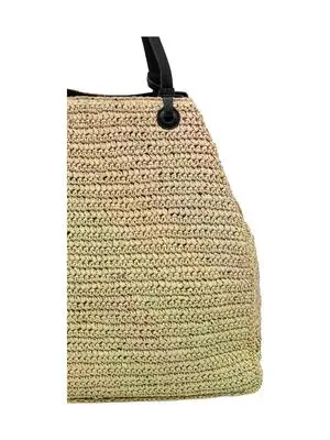 LOLA CASADEMUNT Sequin-embellished Raffia Tote Bag - Brown