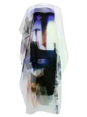 ROKSANDA Eren Abstract Print Layered Midi Dress - White