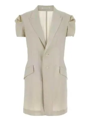 Y’s Cut-out Short-sleeve Blazer - Neutrals