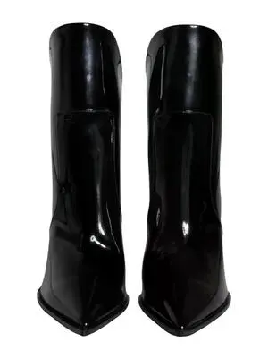 Dolce & Gabbana Cardinale Patent Leather Pointed-toe Ankle Boots - Black