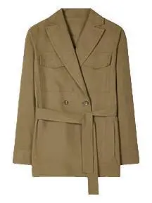 Paul Smith Khaki Oversized Double-breasted Belted Jacket - Green