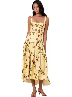 NICHOLAS Drenica Floral Print Midi Dress - Fallen Roses