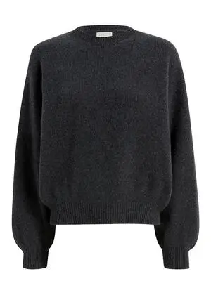 Khaite Margaux Cashmere Crewneck Pullover - Charcoal