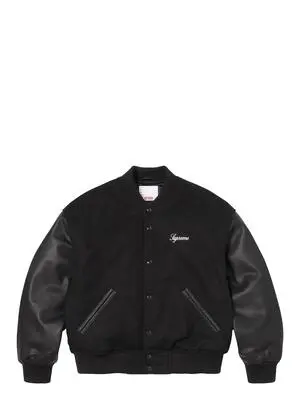 Supreme Cross Varsity Jacket - Black