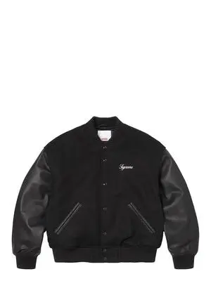 Supreme Cross Varsity Jacket - Black