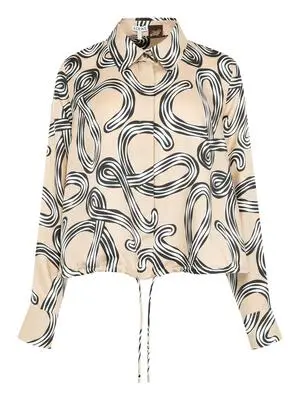 Loewe Balloon Sleeve Printed Shirt - Tan