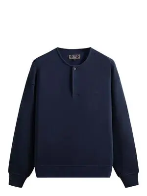 Kith Micro Waffle Long Sleeve Pullover - Black