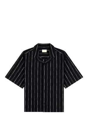 Aimé Leon Dore Cropped Jacquard Camp Shirt - Black