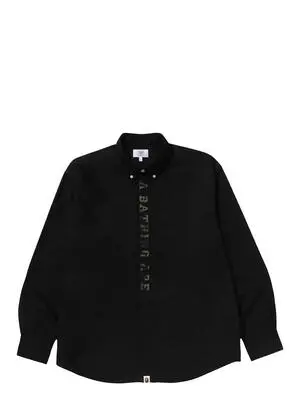 A BATHING APE 1st Camo Applique Oxford Long-sleeve Shirt - Black