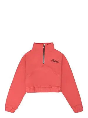 Rhude Cropped Quarter Zip Sweater - Pink