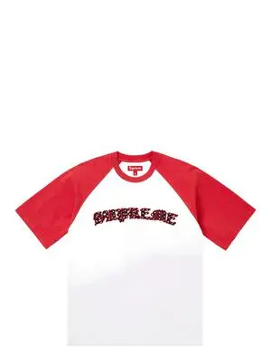 Supreme Rhinestone Logo Raglan Short-sleeve Top - White