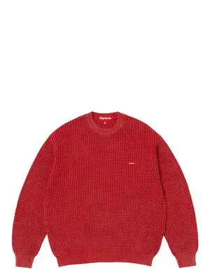 Supreme Washed Small Box Waffle Sweater - Red