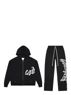 GODSPEED Og Logo V2 Zip-up Hoodie And Sweatpants Set - Black
