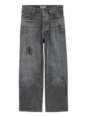 Balenciaga Tattoo Baggy Jeans - Grey