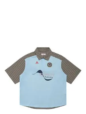 Martine Rose Short Sleeve Collared Polo - Blue