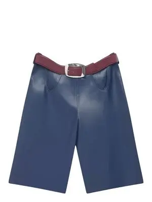 JEAN PAUL GAULTIER Jean Paul Gaultier Leather Bermuda Shorts With Front Openings
