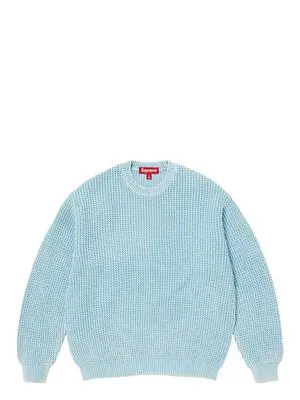 Supreme Washed Small Box Waffle Knit Sweater - Blue