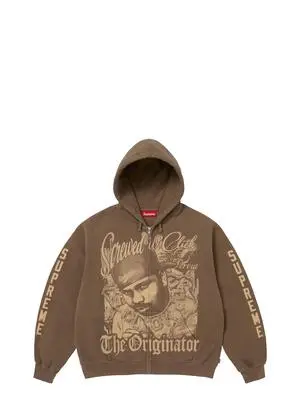 Supreme X Dj Screw Zip Up Hooded Sweatshirt - Brown