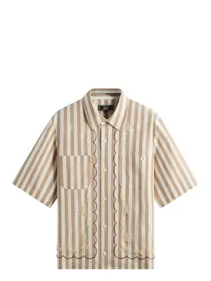 Kith Spun Silk Linen Stripe Button-down Shirt - Tan