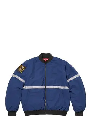 Supreme Zip-off Sleeve Reflective Stripe Jacket - Blue