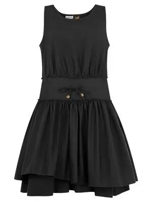 Loewe Sleeveless Gathered Midi Dress - Black