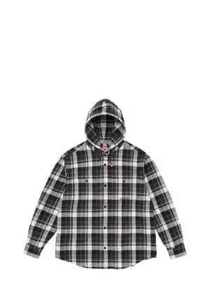 Supreme Hooded Flannel Shirt - Black