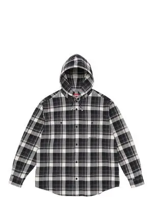 Supreme Hooded Flannel Shirt - Black