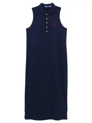 Polo Ralph Lauren Sleeveless Collared Knit Dress - Blue