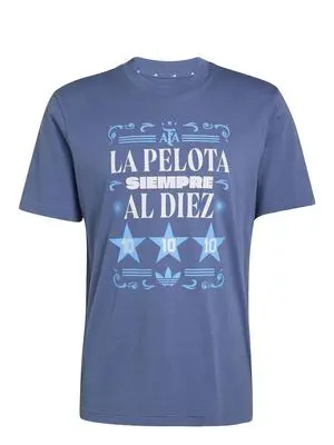 Adidas Argentina "la Pelota Siempre Al Diez" Crewneck T-shirt - Blue