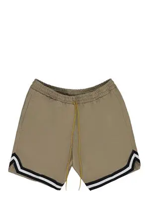 Rhude Twill Shorts With Contrast Piping - Cream