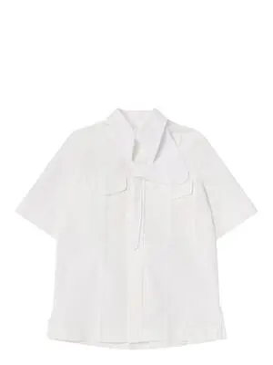 Bottega Veneta Compact Cotton Toile Short-sleeve Shirt - White