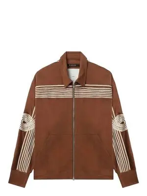 SONG FOR THE MUTE Track Jacket With Striped Applique - Brown