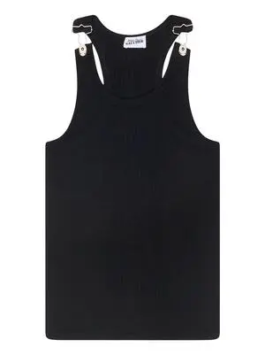 JEAN PAUL GAULTIER Ribbed Tank Top - Black