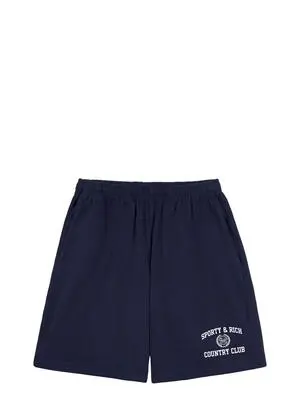 SPORTY & RICH Varsity Crest Gym Short - Blue