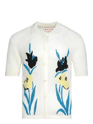 Marni Floral Knit Cardigan - White