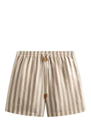 Kith Spun Silk Linen Stripe Kellen Short - Tan