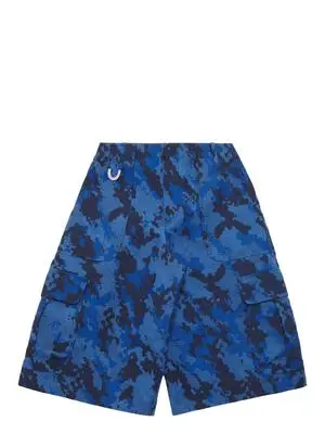 3.PARADIS Jacquard Camouflage Cargo Shorts - Blue