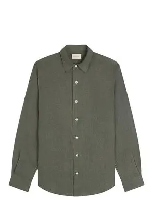 Aimé Leon Dore Long-sleeve Linen Shirt - Green