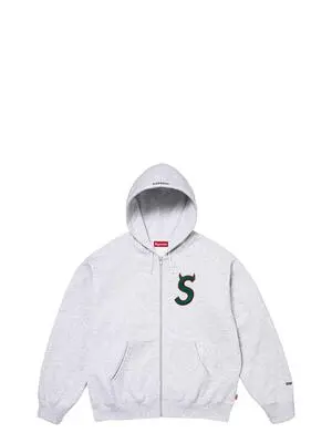 Supreme Devil Logo Zip Up Hooded Sweatshirt - Grey