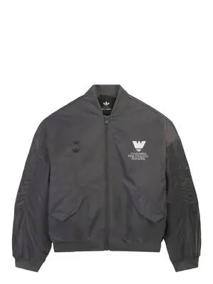 Adidas Satin Bomber Jacket - Grey