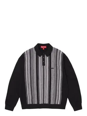 Supreme Multi Stripe Polo Sweater - Black