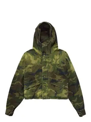 424 424 Cropped Camouflage Hooded Parka