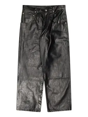 Vetements Leather Hip-hop Pants - Black