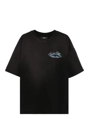 Amiri Crystal Chateau Script Oversized Tee - Black