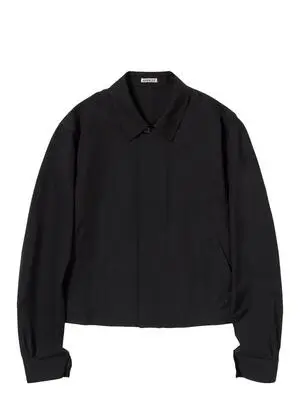 Auralee Wool Herringbone Blouson - Black
