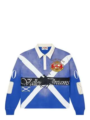 VALE FOREVER Rugby Long Sleeve Polo - Blue