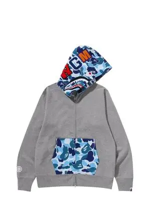 A BATHING APE Camo Shark Full Zip Hoodie - Grey