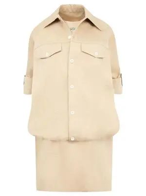Loewe Shirtdress With Button Detailing - Tan