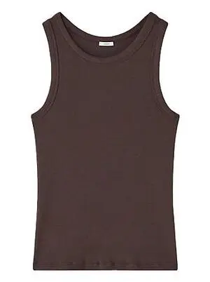 JOSEPH Ribbed Stretch-cotton Tank Top - Espresso